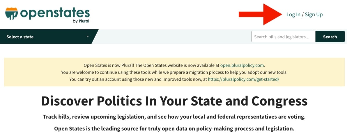 How to access your Open States account